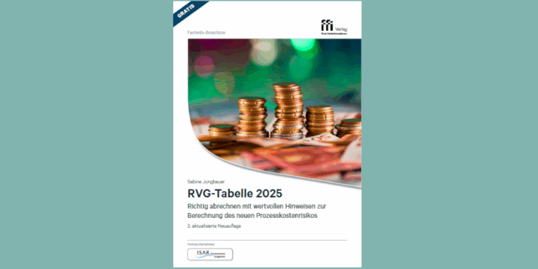 Fachinfo-Broschüre RVG-Tabelle 2025 erschienen
